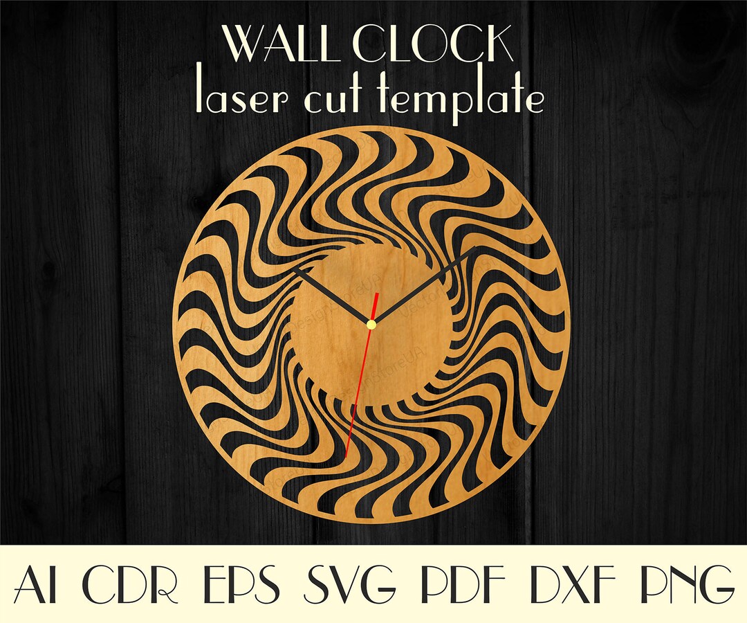 Housewarming Clock,waves Clock,3d Illusion Vector,spiral Clock,spiral ...