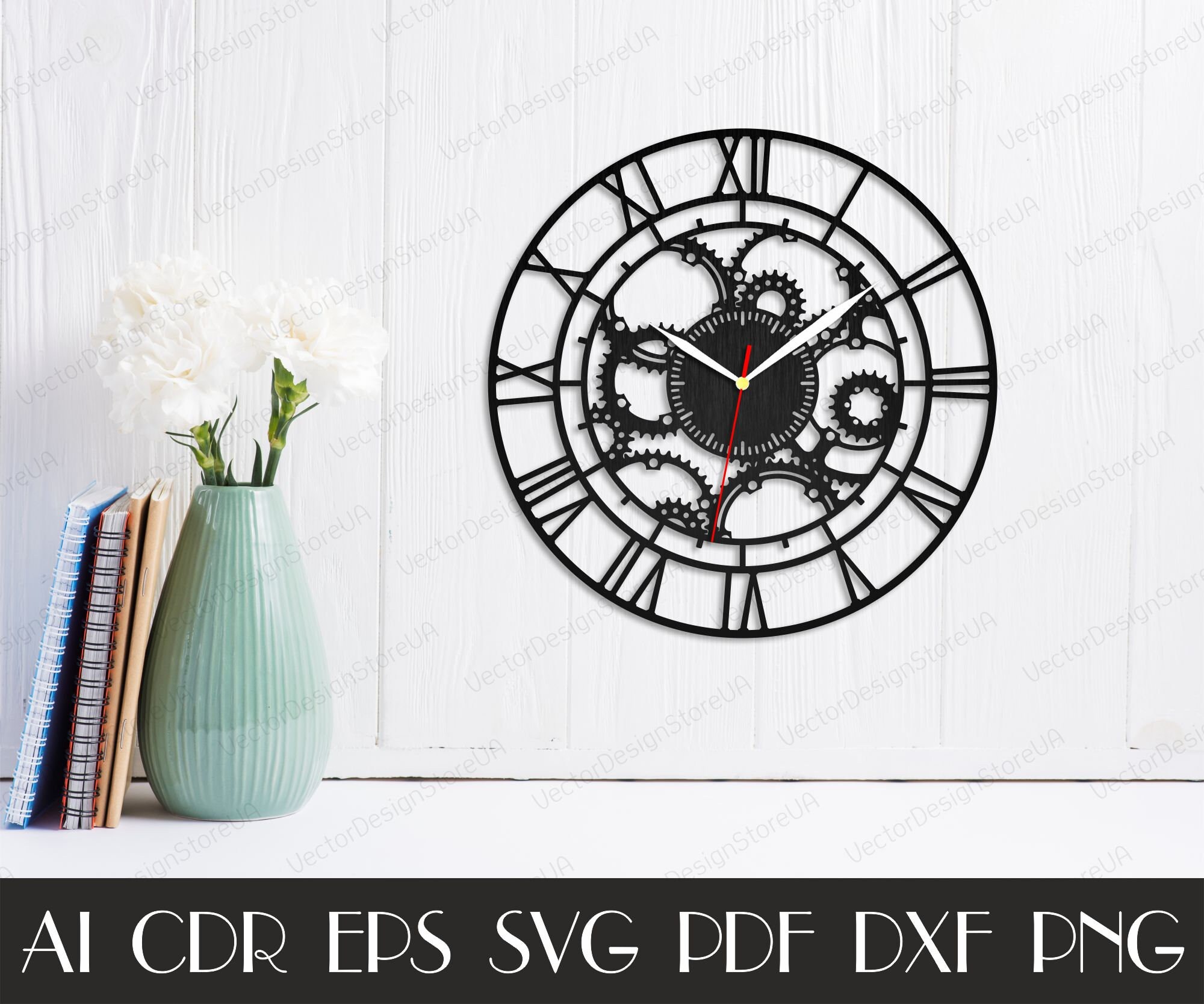 Wood Wall Clock Dxfcutting Modelclock Laser Cutbirthday - Etsy
