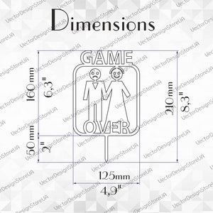 Game Over Cake Topper,funny Wedding Cake Topper,mr&mrs Cake Topper Svg ...