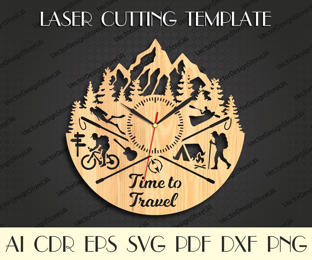 Travel Clock Svg,journey Art Dxf,trip Wall Art,time to Travel Svg ...