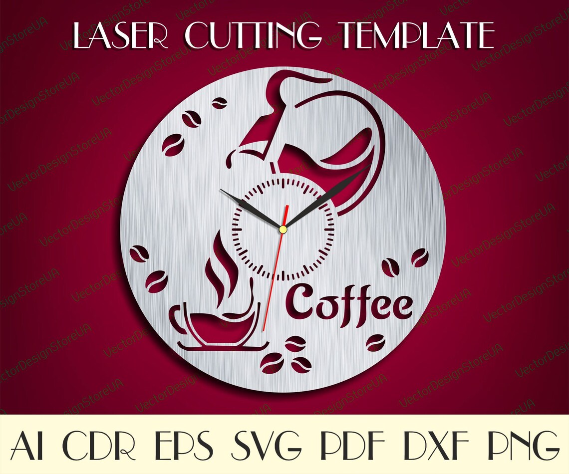 Kitchen Clock Svg,coffee Time Clock File,coffee Sign Svg,kitchen Decor ...