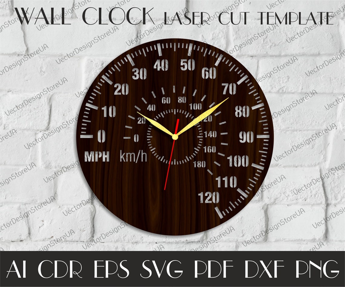 Speedometer Clock Svgspeedometer Svgcar Service Wall - Etsy