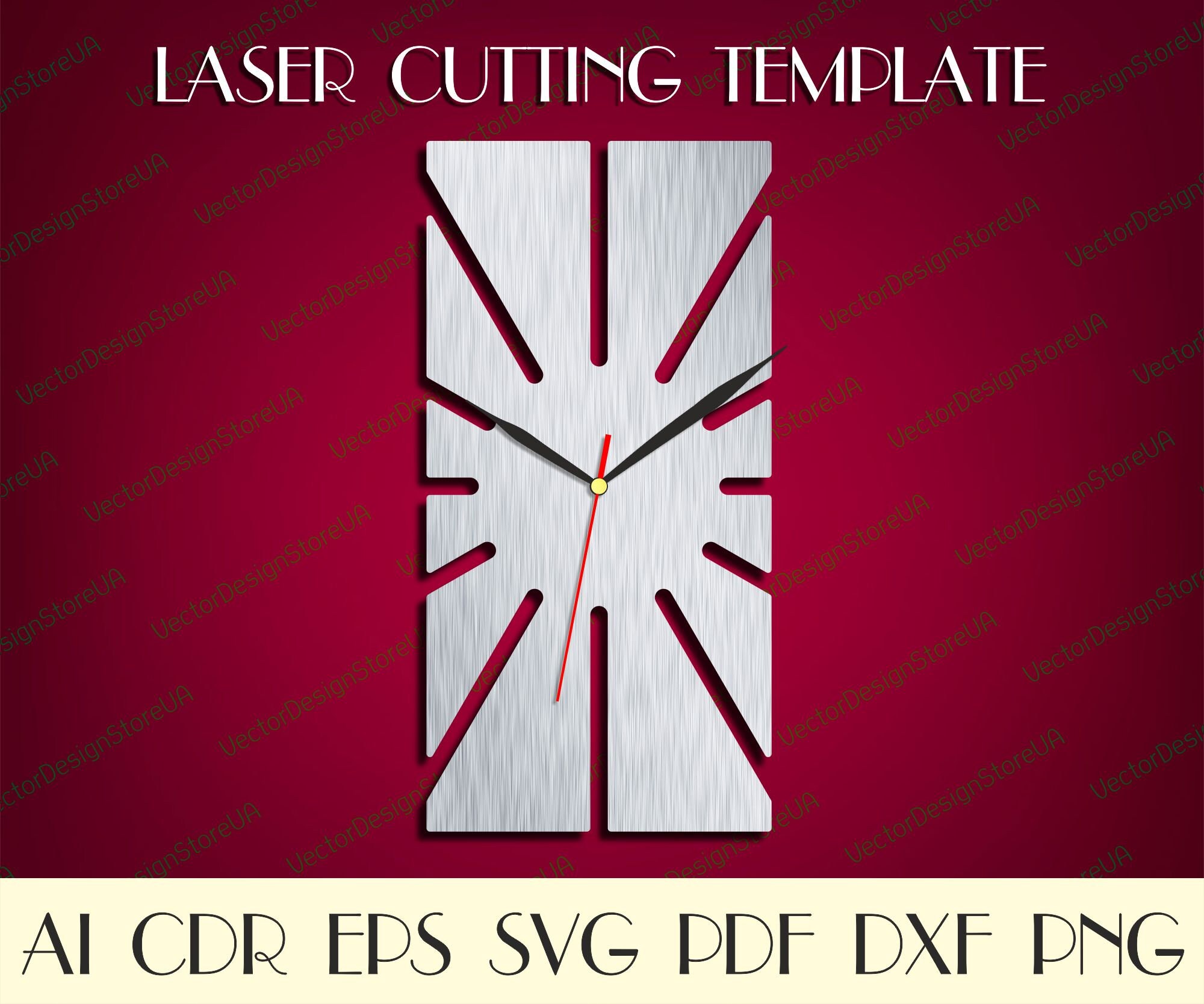 Large Wall Clock Svgmodern Clockunique Wall Decorwedding | Etsy