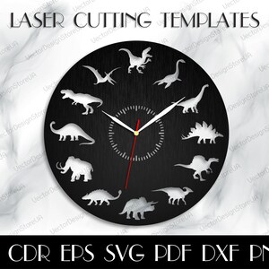 Dinosaurs Wall Decor,dinosaurs Art,dinosaurs Wall Clock,dinosaur Svg ...