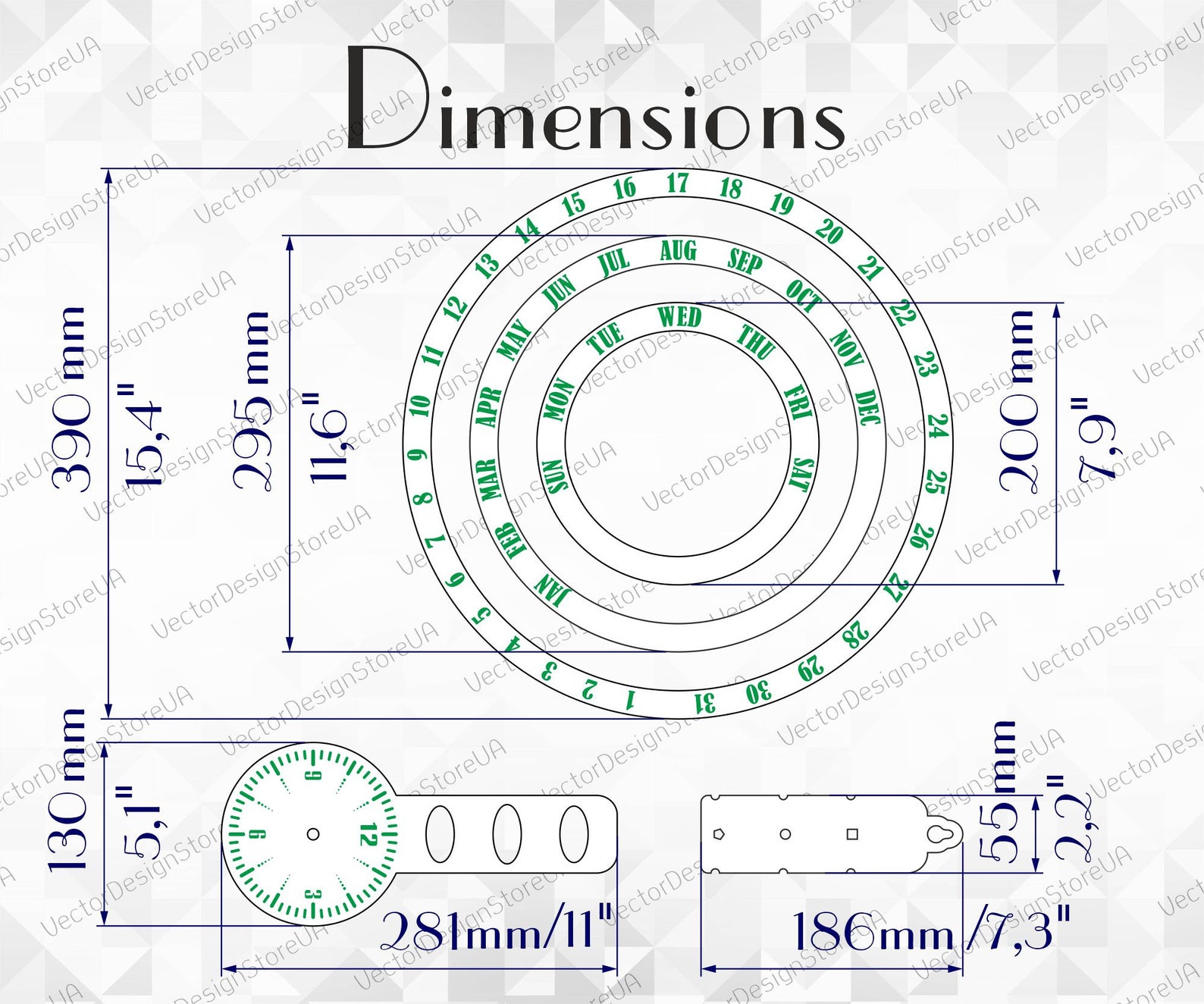 Perpetual Calendar Clock Svg,perpetual Calendar Template,perpetual ...