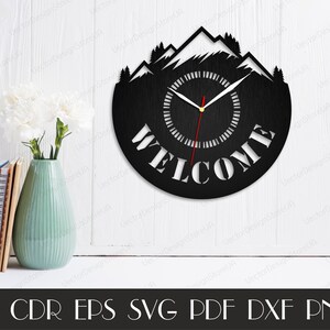 Welcome Clock Dxf,welcome Home Decor,welcome Wall Art,welcome Svg,wall ...