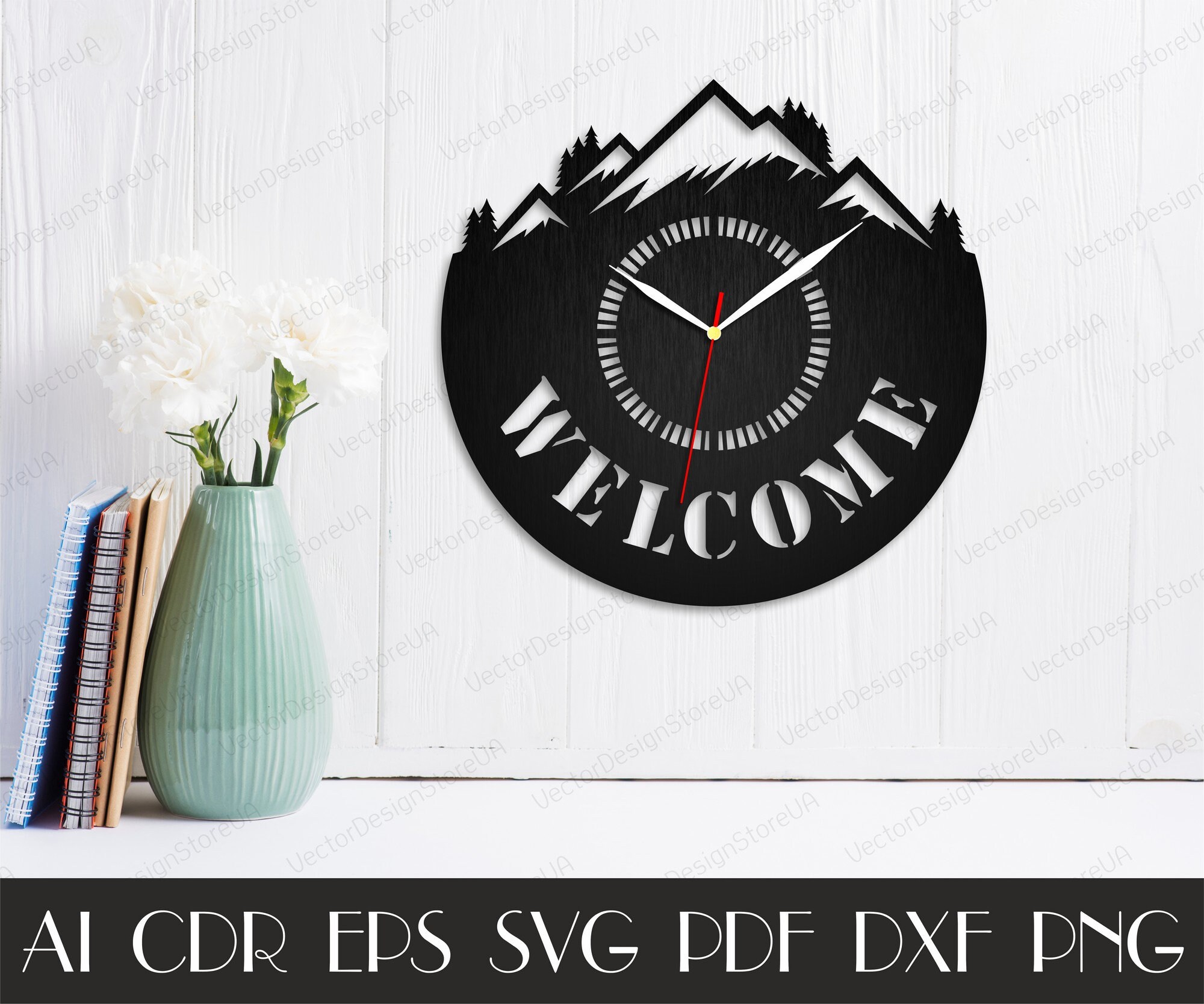 Welcome Clock Dxf,welcome Home Decor,welcome Wall Art,welcome Svg,wall ...