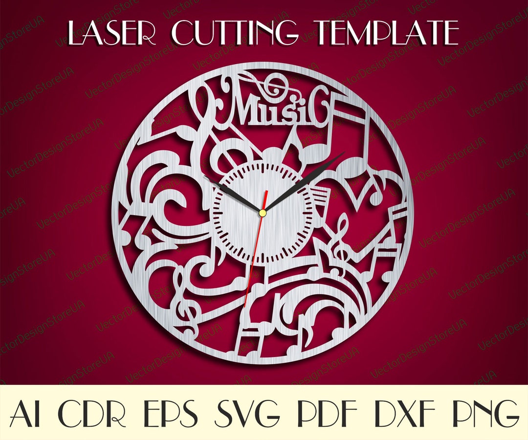 Music Wall Art,music Clock Svg,music Clock for Wall,music Decor Svg ...