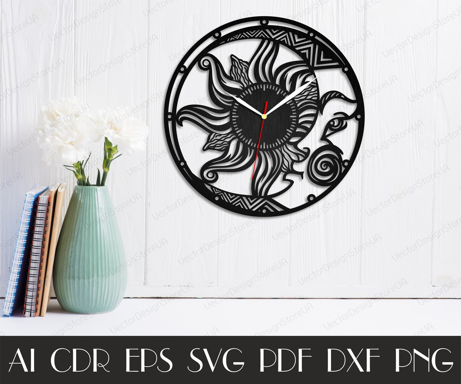 Day and Night Clock Fileday&night Wall Artday and Night | Etsy