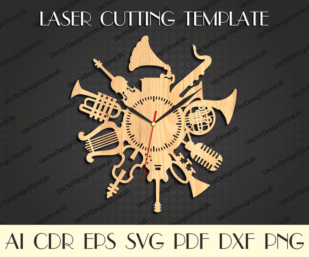 Music Clock Svg,music Svg,gift for Musician,music Decor,wall Hanging ...