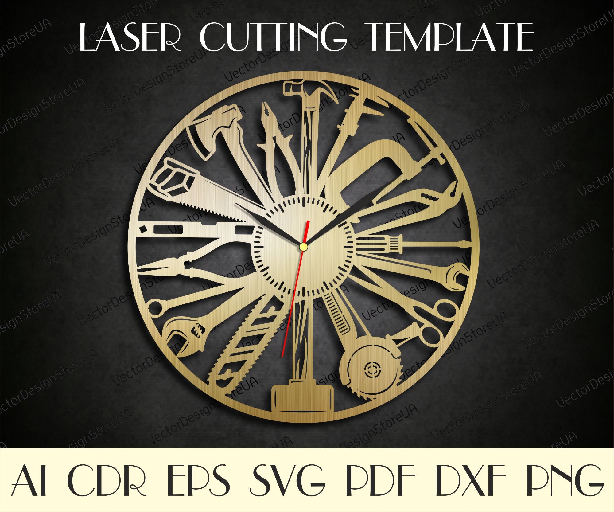 Tools Clock Svg,workshop Sign File,mechanical Tools Svg,rustic Wall ...