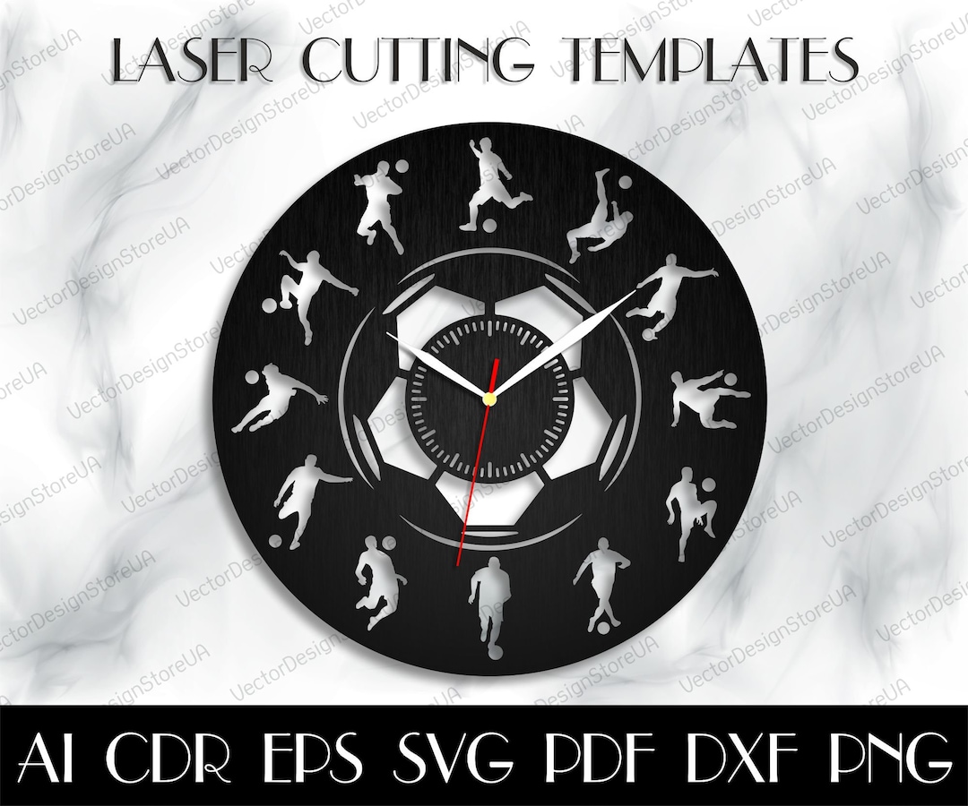 Football Wall Art,football Clock Svg,sport Clock,football Svg,soccer ...