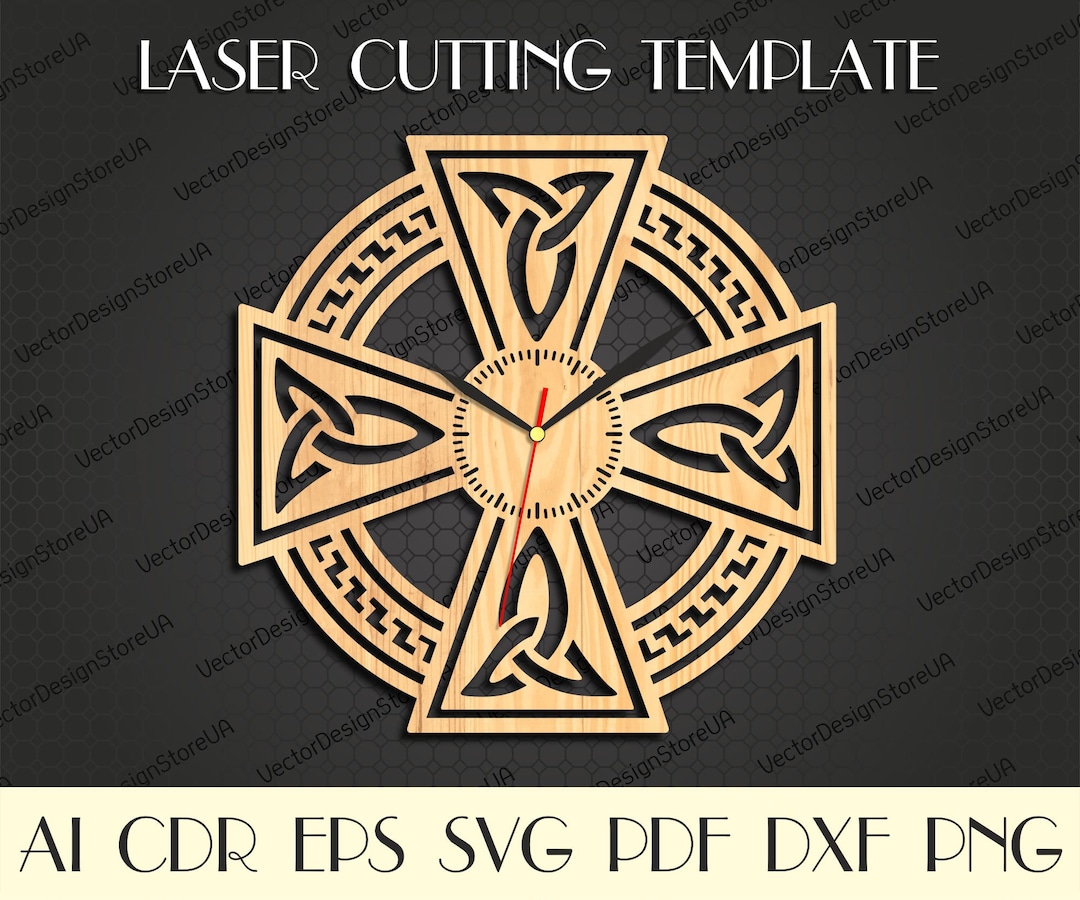 Celtic Cross Clock,celtic Cross Svg,celtic Cross Wall Decor,home Wall ...