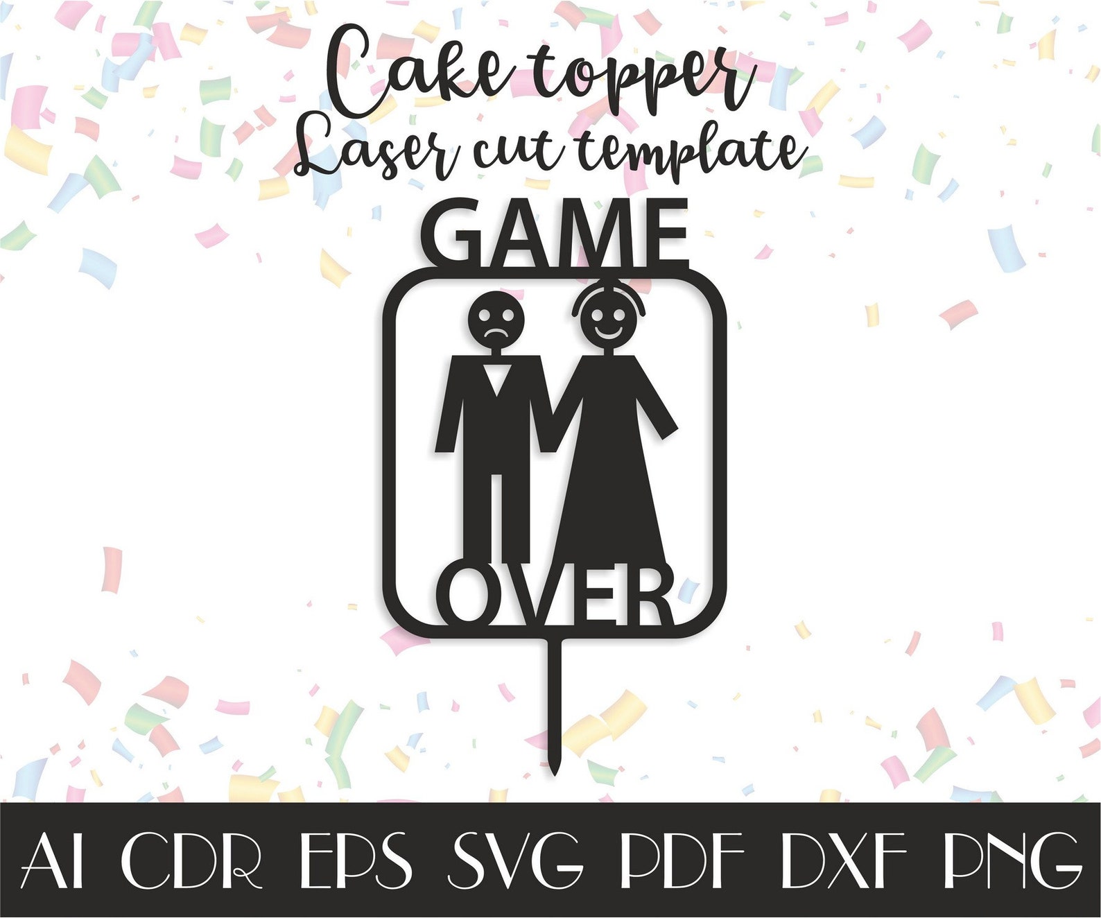 Game Over Cake Topperfunny Wedding Cake Toppermr&mrs Cake | Etsy