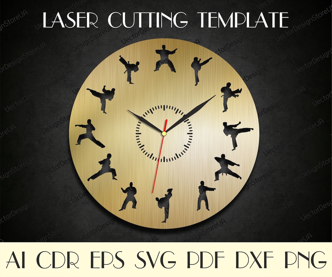 Martial Arts Clock,martial Arts Svg,karate Svg,karate Wall Art,martial ...