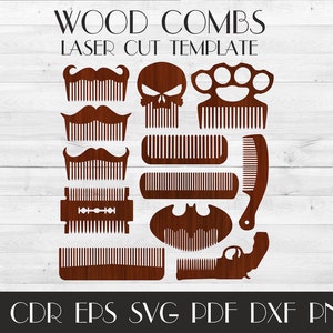 Set 12pcs Hair Combs,beard Combs,combs Svg,comb Gift,dxf Files for ...