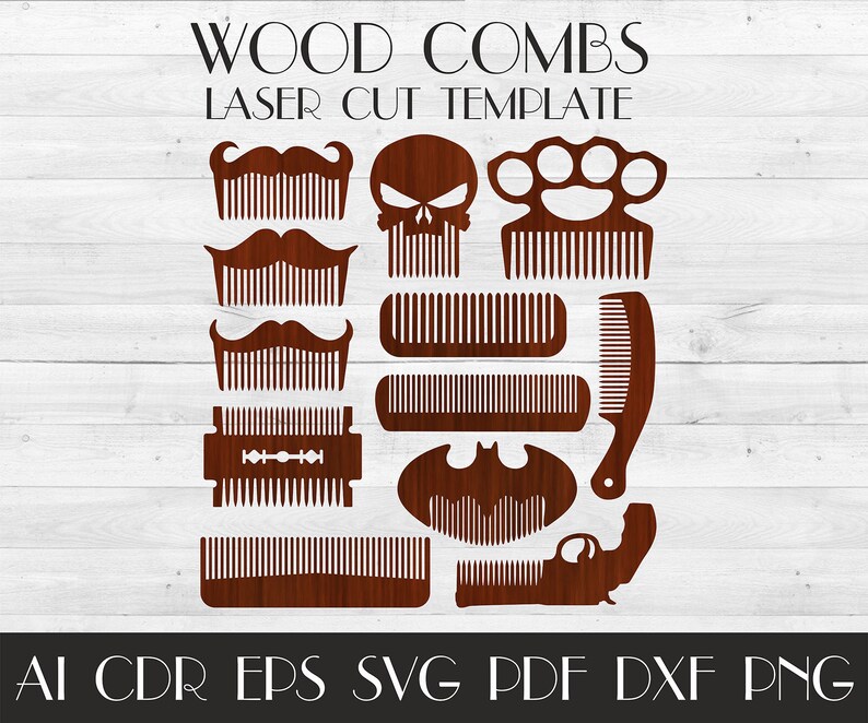 Set 12pcs Hair Combs,beard Combs,combs Svg,comb Gift,dxf Files for ...