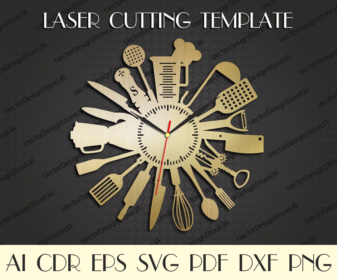Kitchen Decor Svg,kitchen Clock Svg,kitchen Clock for Wall,rustic Wall ...