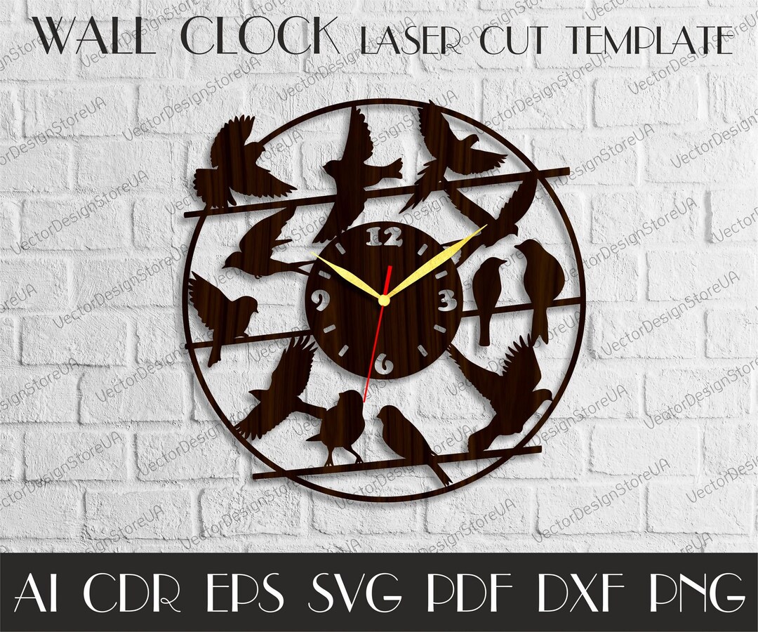 Birds Clock Svg,birds Art,birds Wall Decor,birds Decoration,nature Wall ...