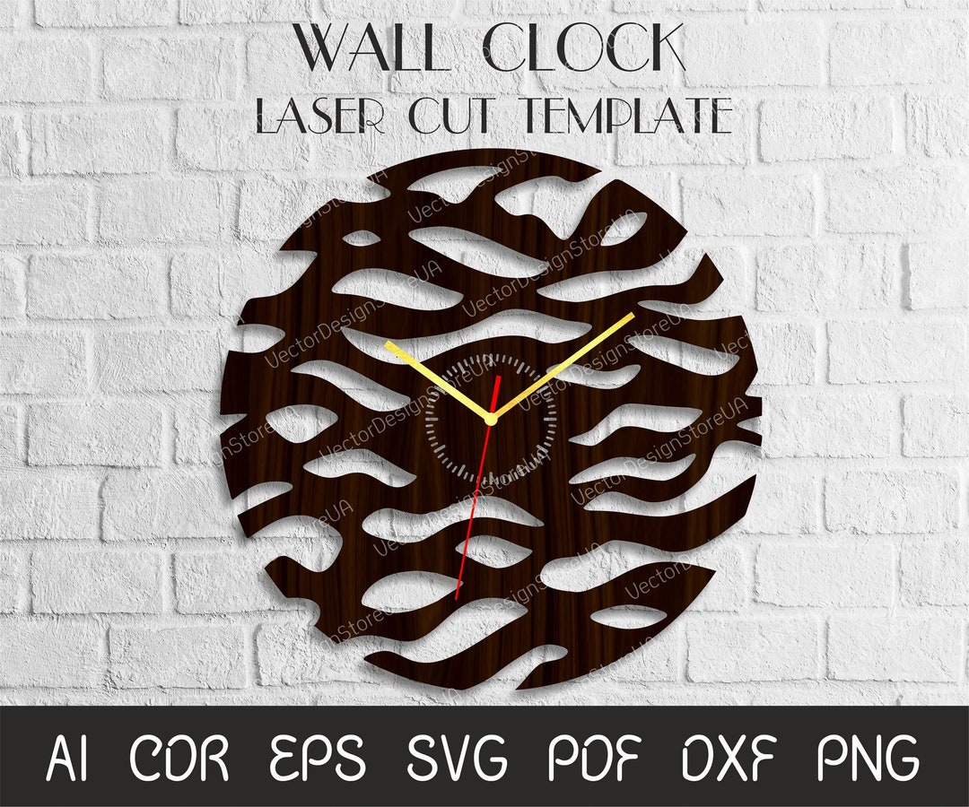 Unique Clock for Wall,modern Clock File,large Clock for Wall,clock Svg ...