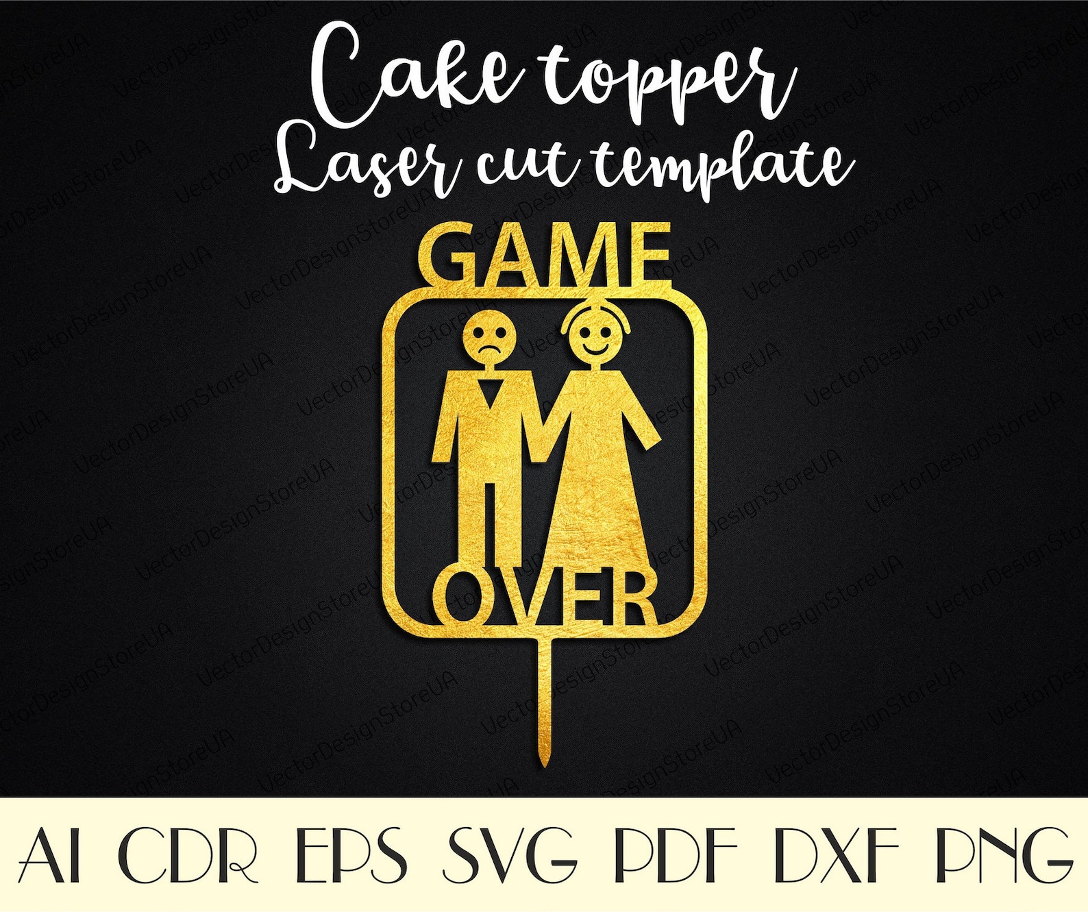 Game Over Cake Topperfunny Wedding Cake Toppermr&mrs Cake - Etsy