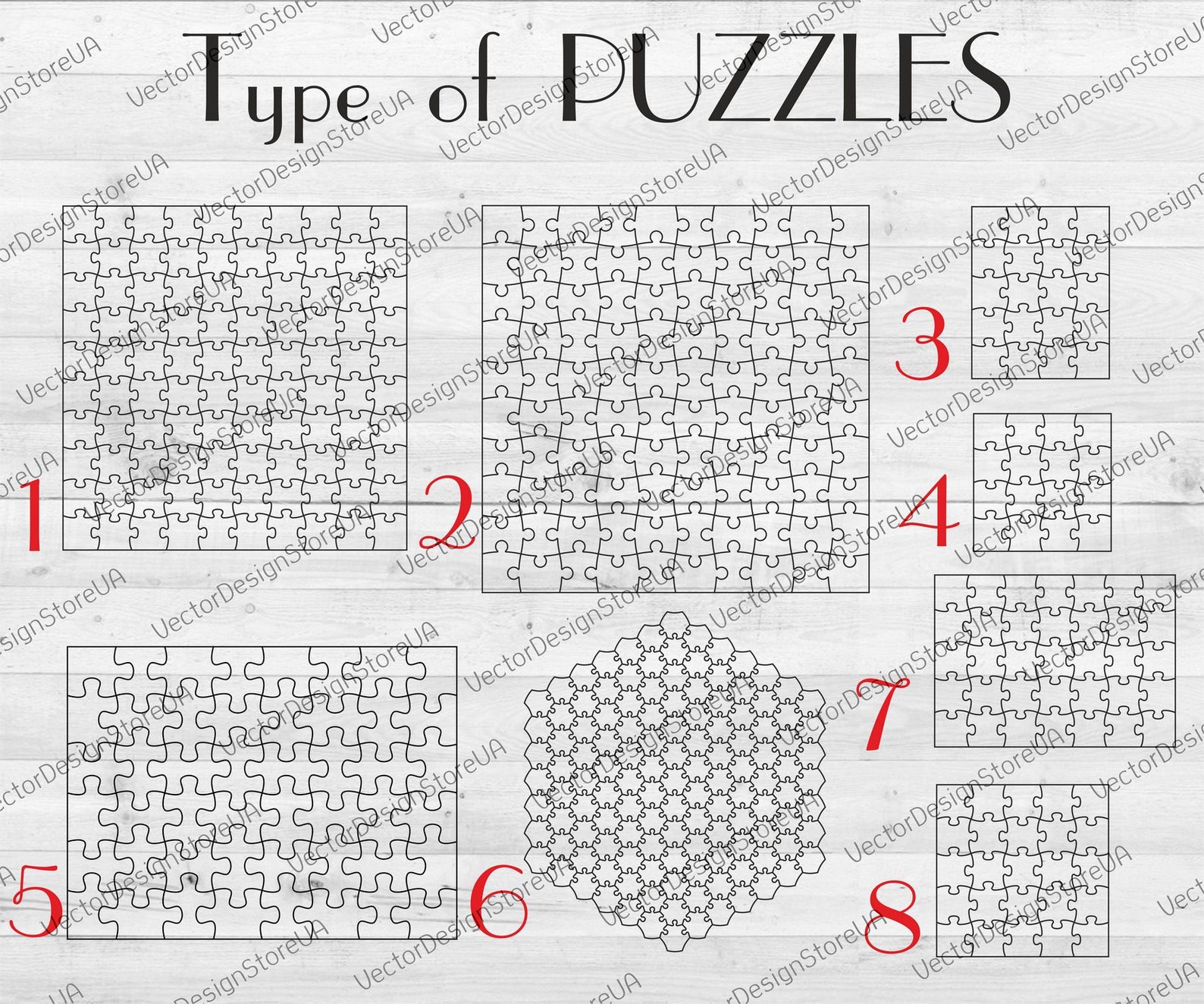 Set 20pcs Puzzles Svgpuzzles Laser Cutpuzzles Dxfpuzzles - Etsy