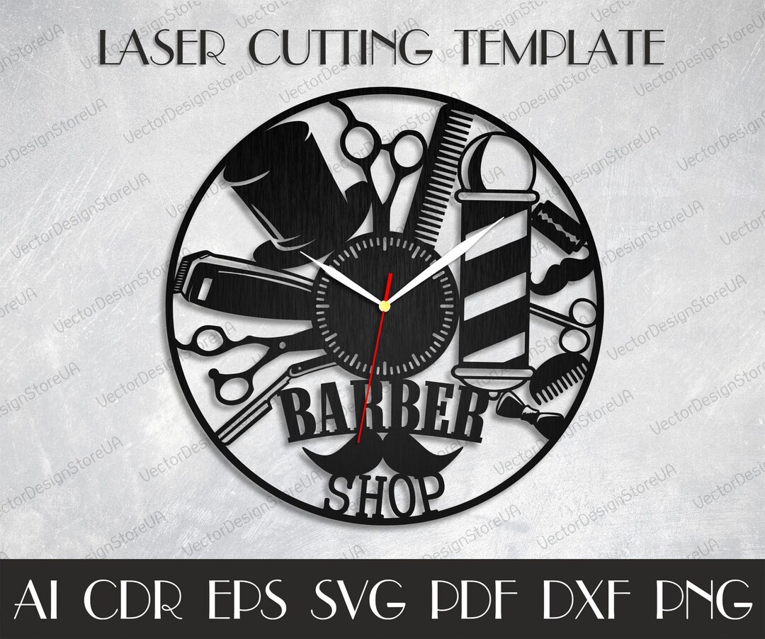 Barber Shop Clock,barber Sign,barber Pole Decor,barber Svg,barbershop ...