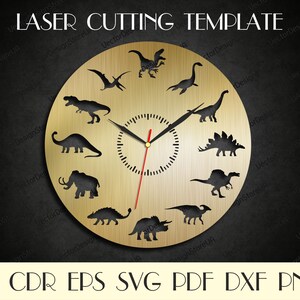 Dinosaurs Wall Decor,dinosaurs Art,dinosaurs Wall Clock,dinosaur Svg ...