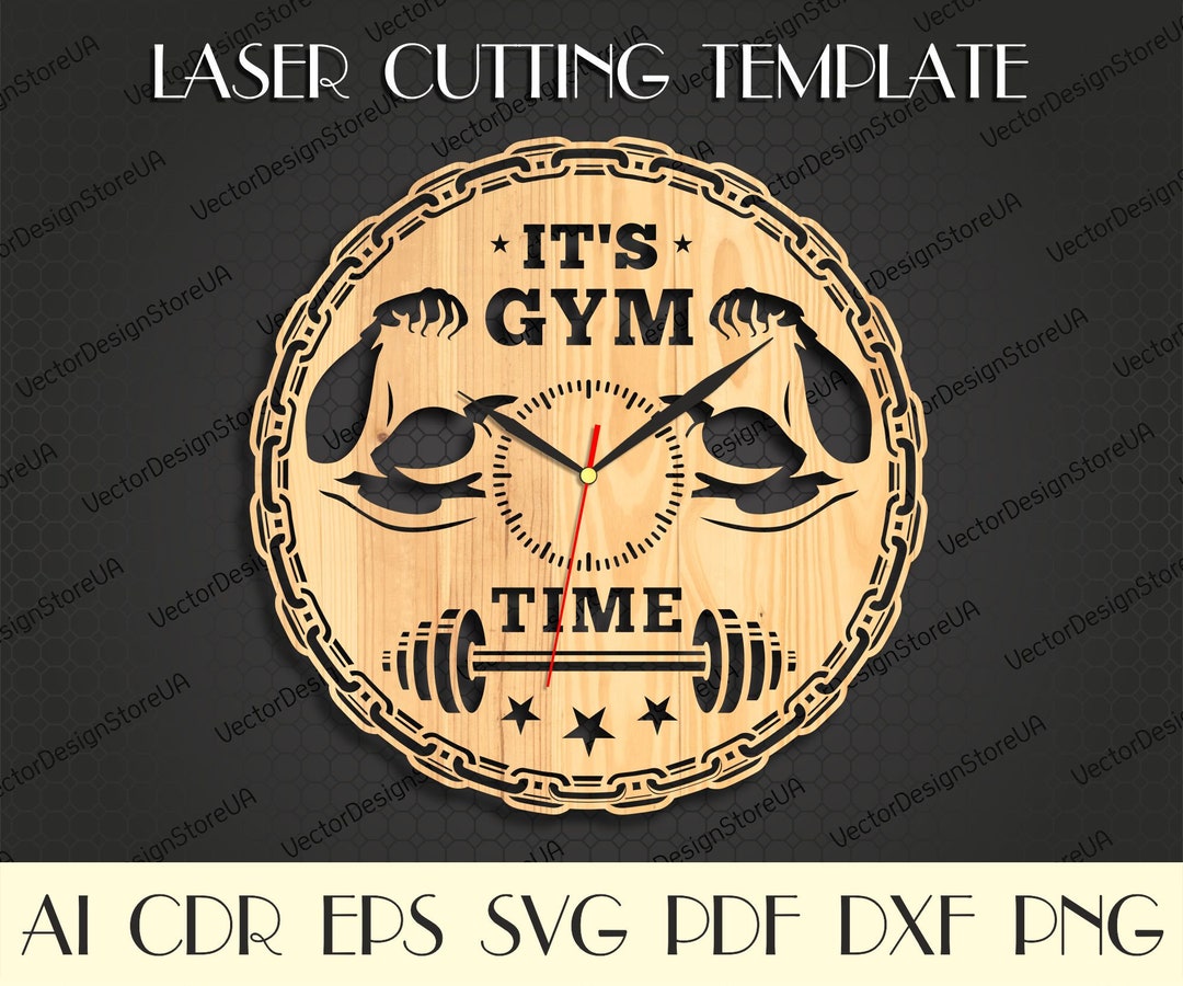 Bodybuilding Clock Svg,sport Clock,gym Wall Clock,gym Svg,crossfit ...
