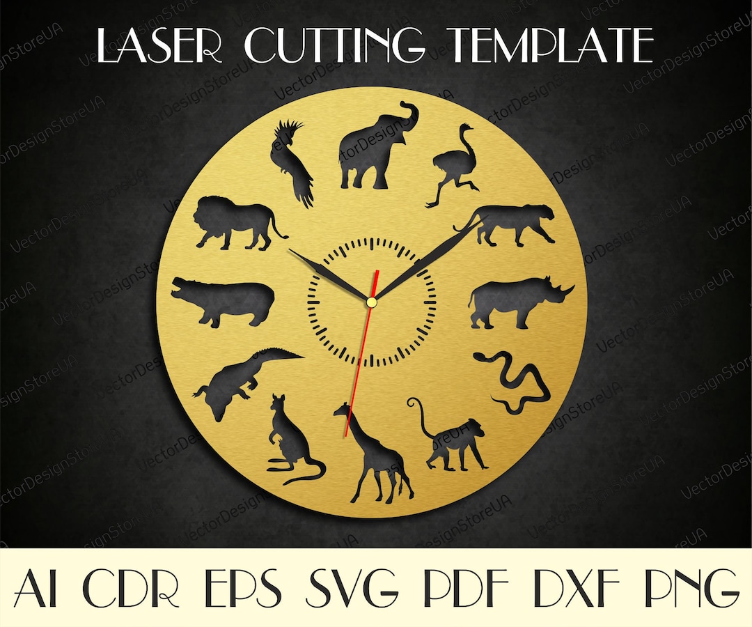 Safari Wall Decor,safari Wall Art,safari Clock,zoo Sign Svg,zoo Animals ...