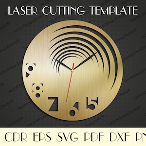 Modern Home Decor,unique Wall Clock Dxf,clock for Wall,modern Wall Art ...