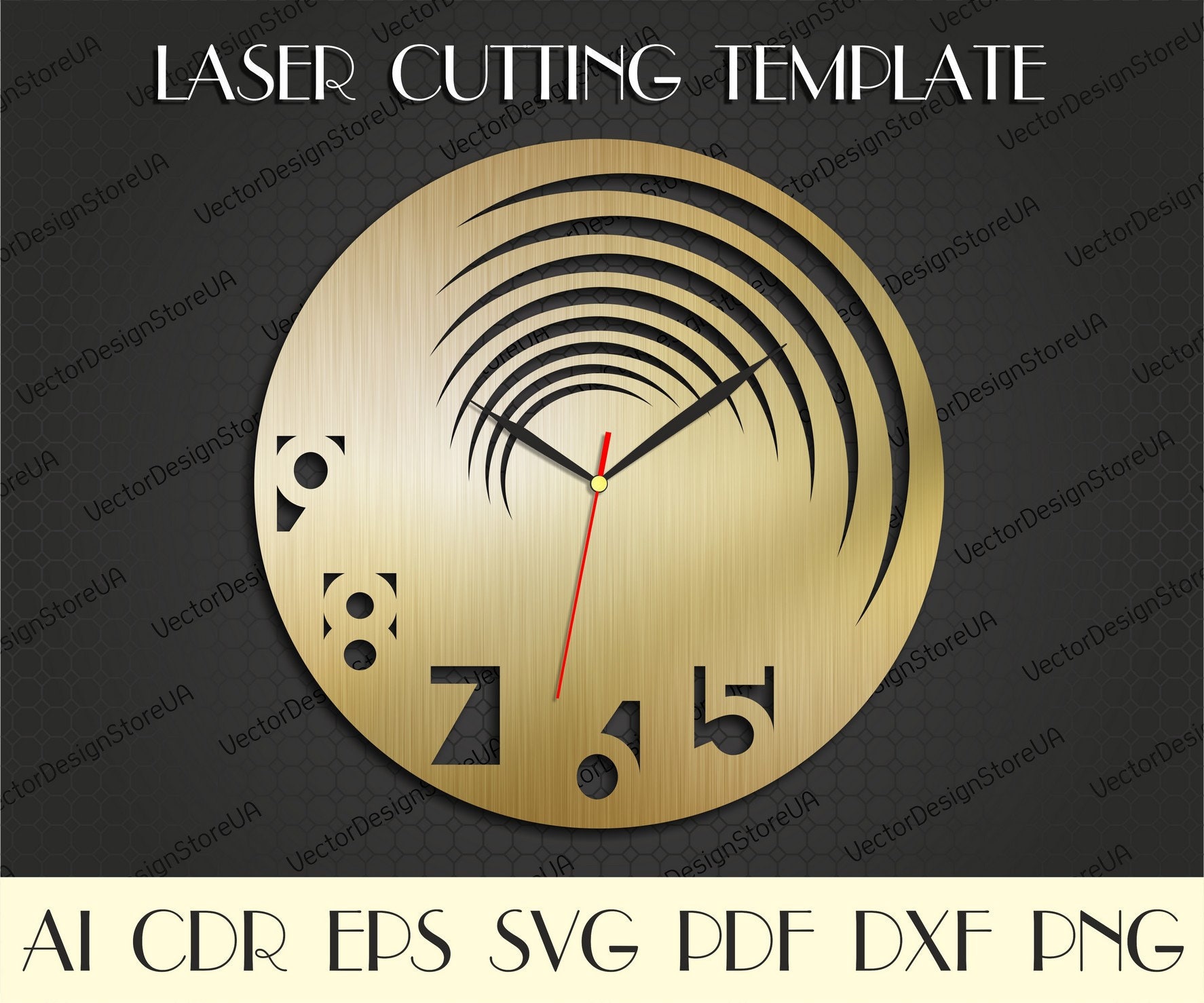 Modern Home Decor,unique Wall Clock Dxf,clock for Wall,modern Wall Art ...