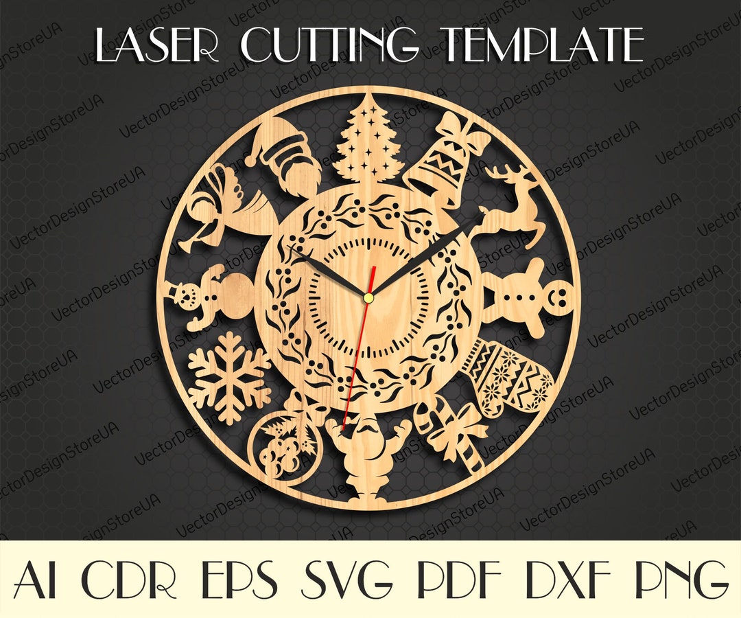 Kerstklok svg, Kerstmis svg, Kerst muur decor, Sneeuwvlokken svg ...