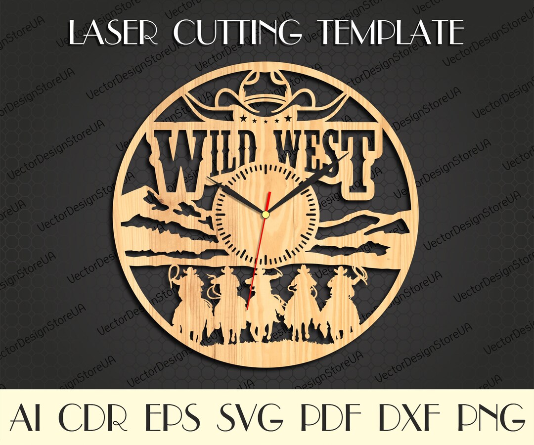 Wild West Wall Clock,wild West Svg,wild West Decor,gift for Real Man ...