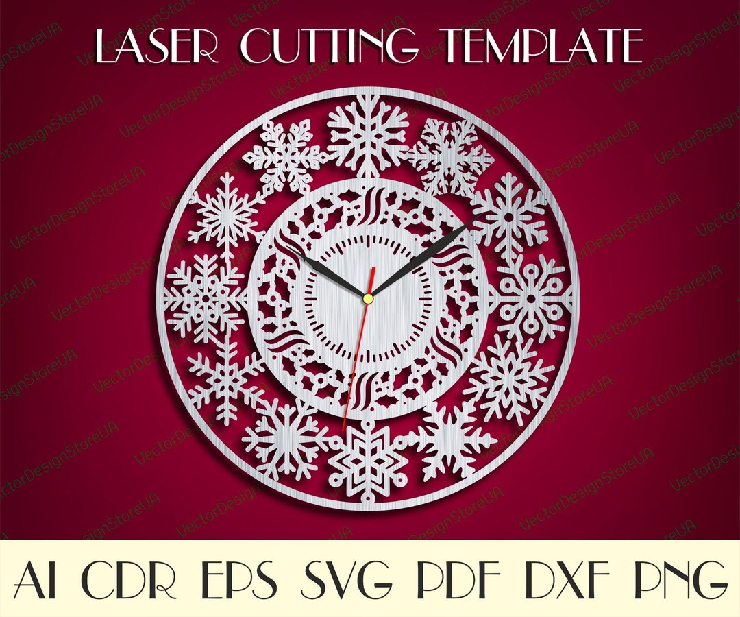 Christmas Wall Decorchristmas Clock Svgchristmas - Etsy