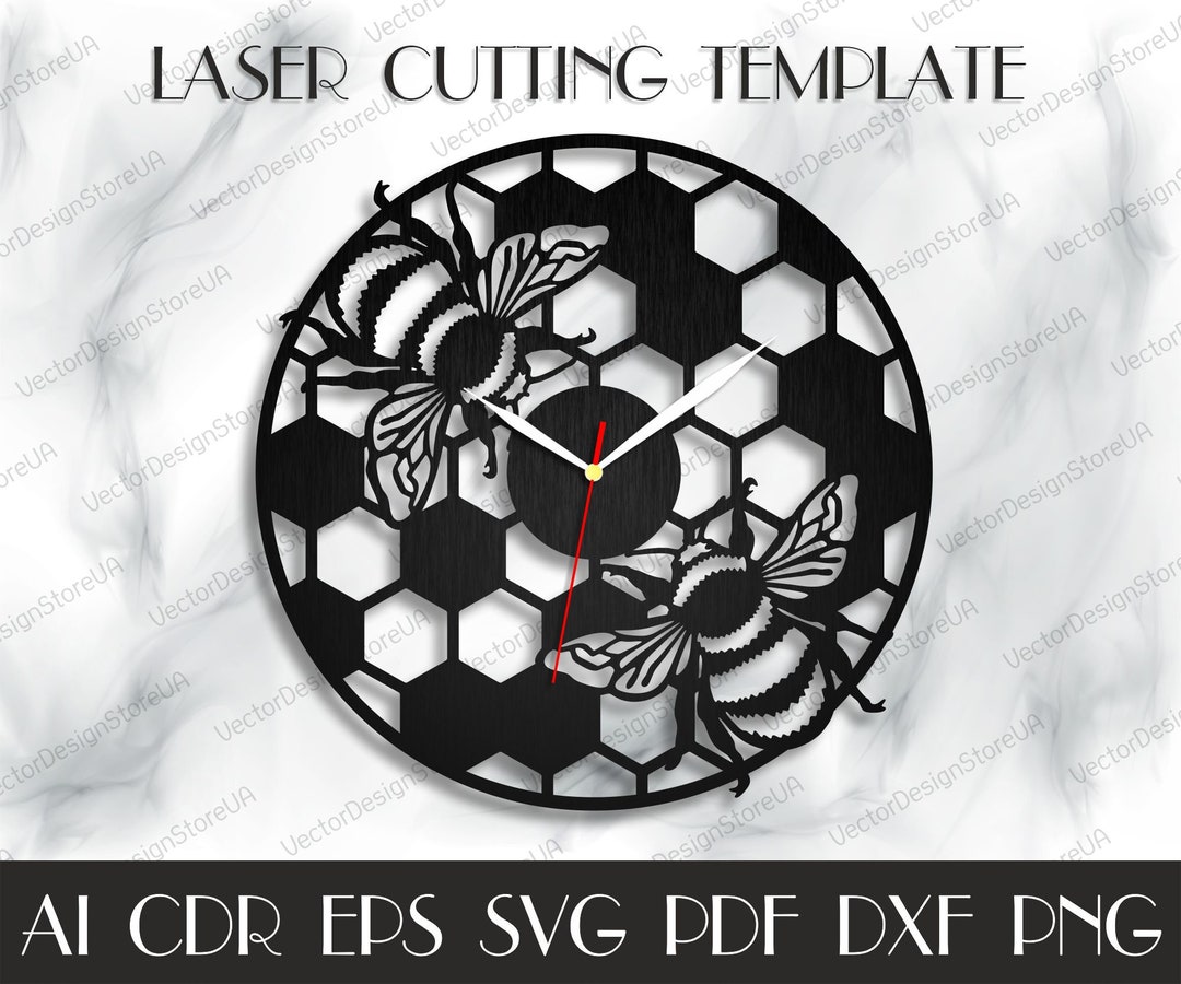 Bees Wall Decor,bees Wall Art,bees Wall Clock,bee Svg,gift With Bees,i Love Bees,laser Cut Files ...