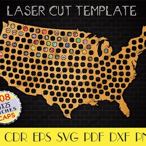 Large USA Beer Caps Mapunited States Bottle Caps Map - Etsy