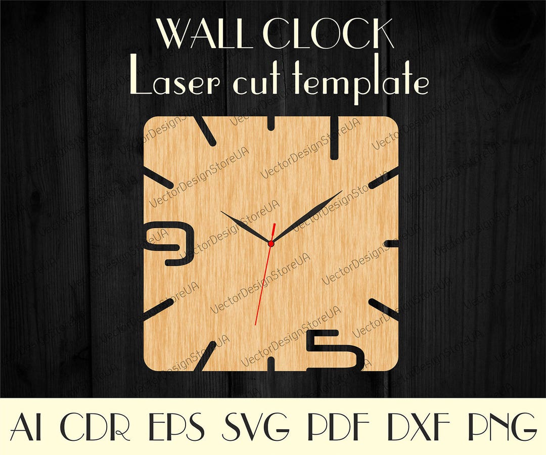 Laser Cut Clock Pattern,birthday Gift,large Clock,wood Wall Clock Dxf ...