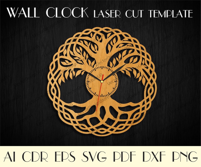 Tree of Life Clock Svg,tree of Life Wall Art,tree of Life Wall Decor ...