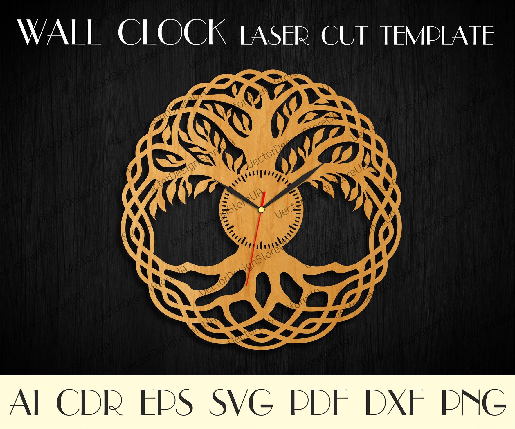 Tree of Life Clock Svgtree of Life Wall Arttree of Life Wall - Etsy