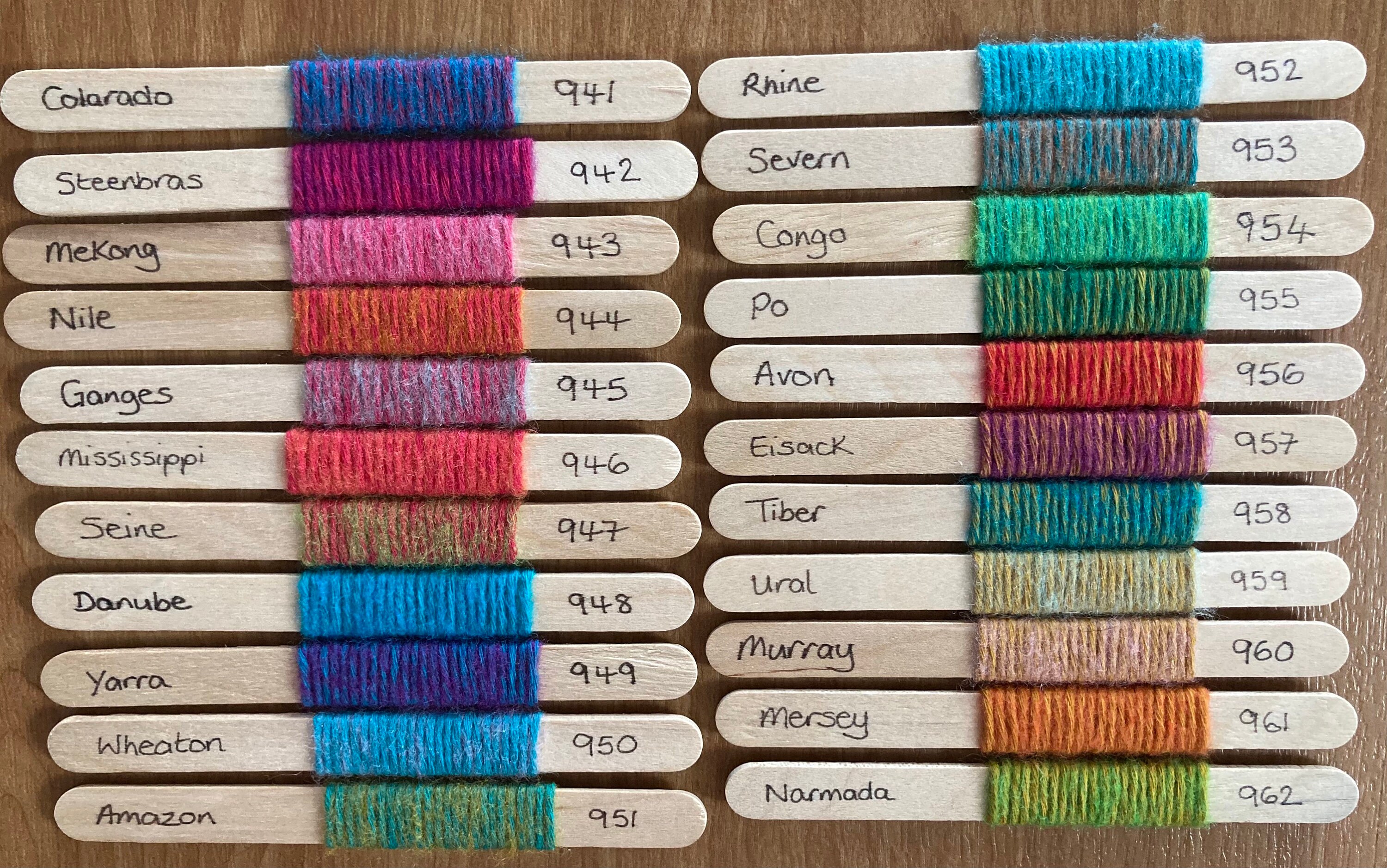 Scheepjes River Washed and Stone Washed Yarn Pegs. Full Set of Yarn ...