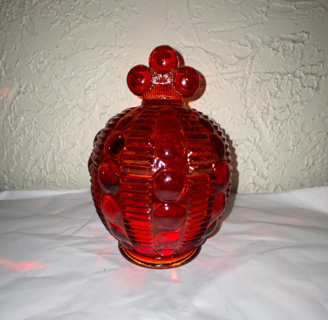 Vintage Tiara Ruby Dewdrop Candy Dish - Discontinued Hard to Find - Etsy