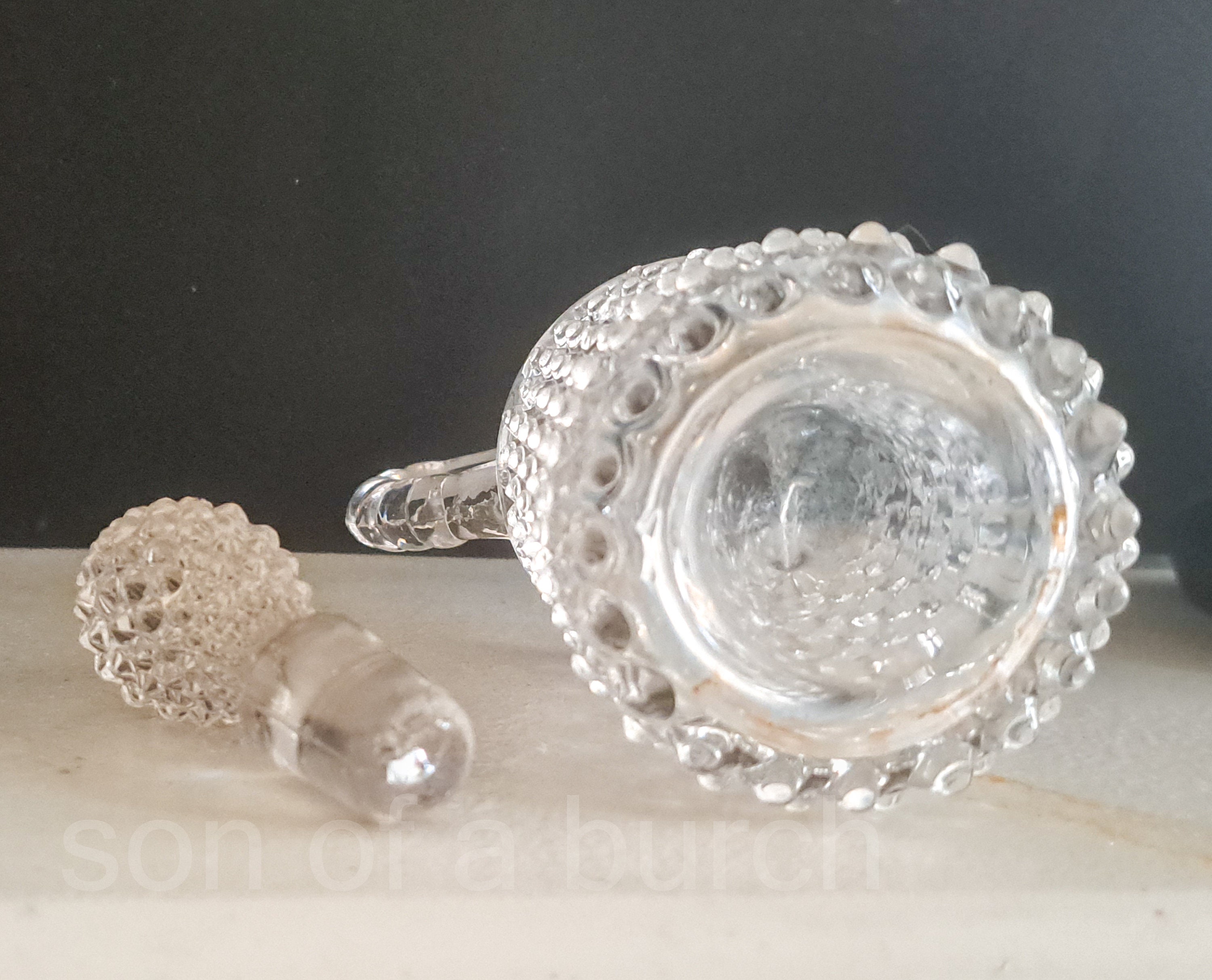 Hobnail Clear by Duncan and Miller Heavy Vintage Cut Glass Cruet 1930 ...