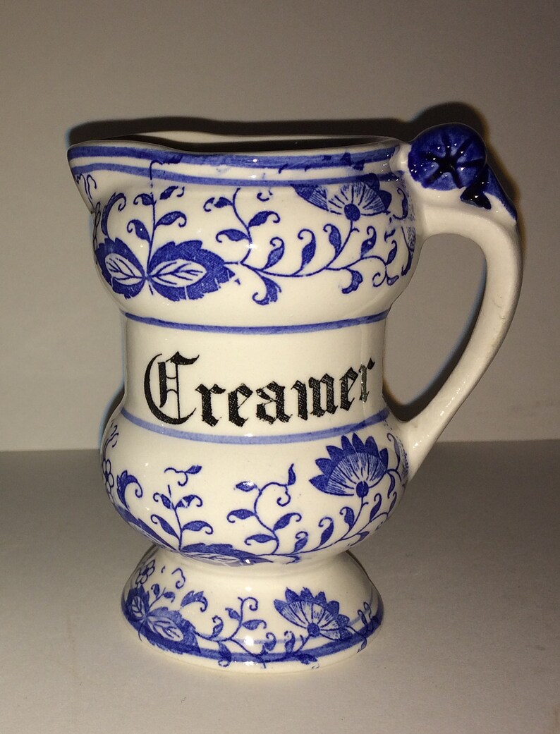 Vintage Unmarked Blue Onion Creamer - Very Nice! - Etsy