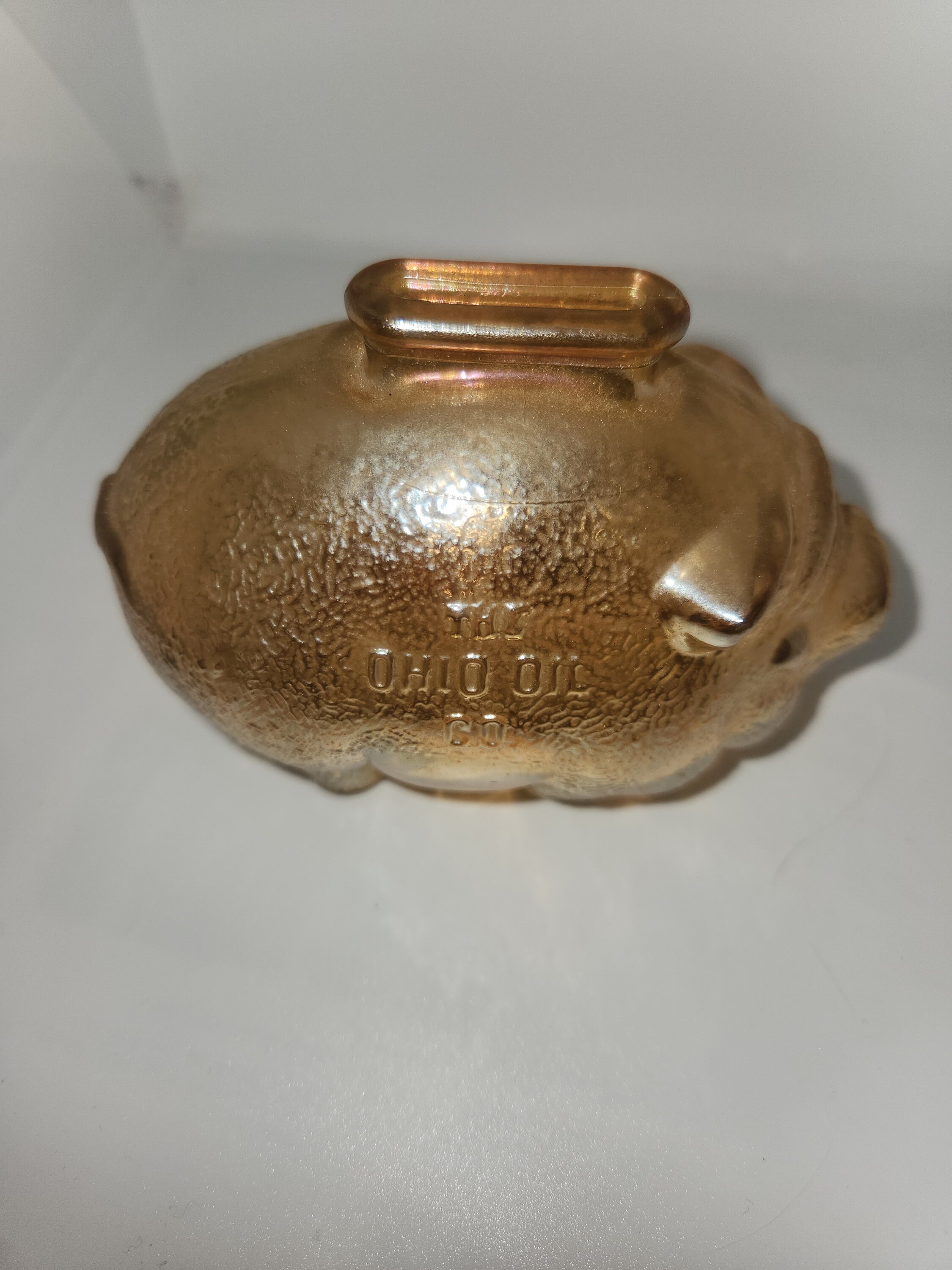 Vintage Textured Carnival Glass Piggy Bank - Coin Bank C1950s - Small ...
