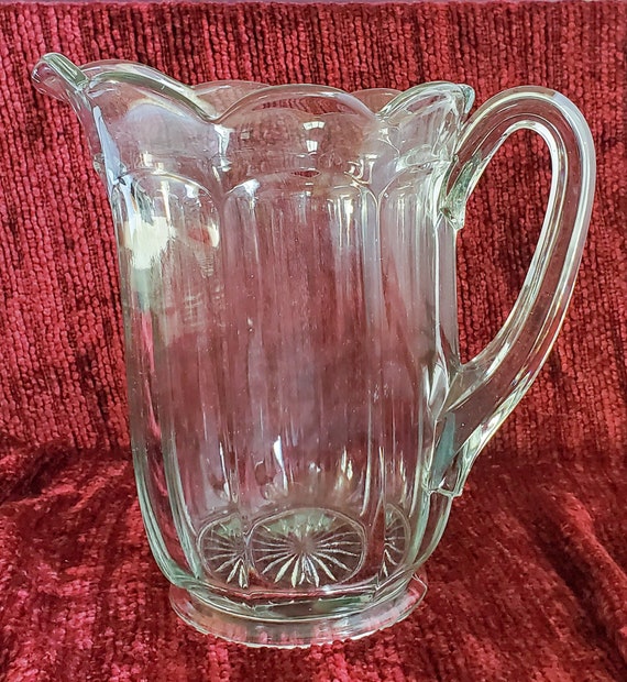 Heavy Colonial by McKee Glass Large Clear Paneled Pitcher | Etsy