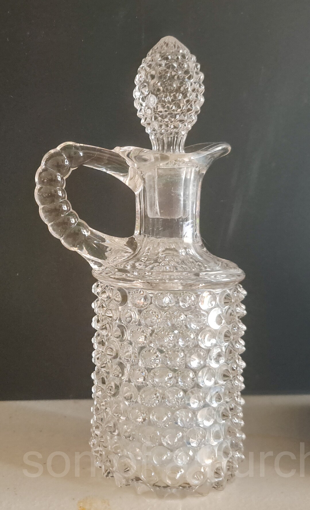 Hobnail Clear by Duncan and Miller Heavy Vintage Cut Glass Cruet 1930 ...
