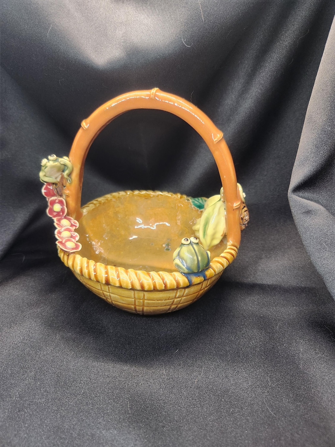 Adorable Pottery Frog Basket - One Chip - Etsy