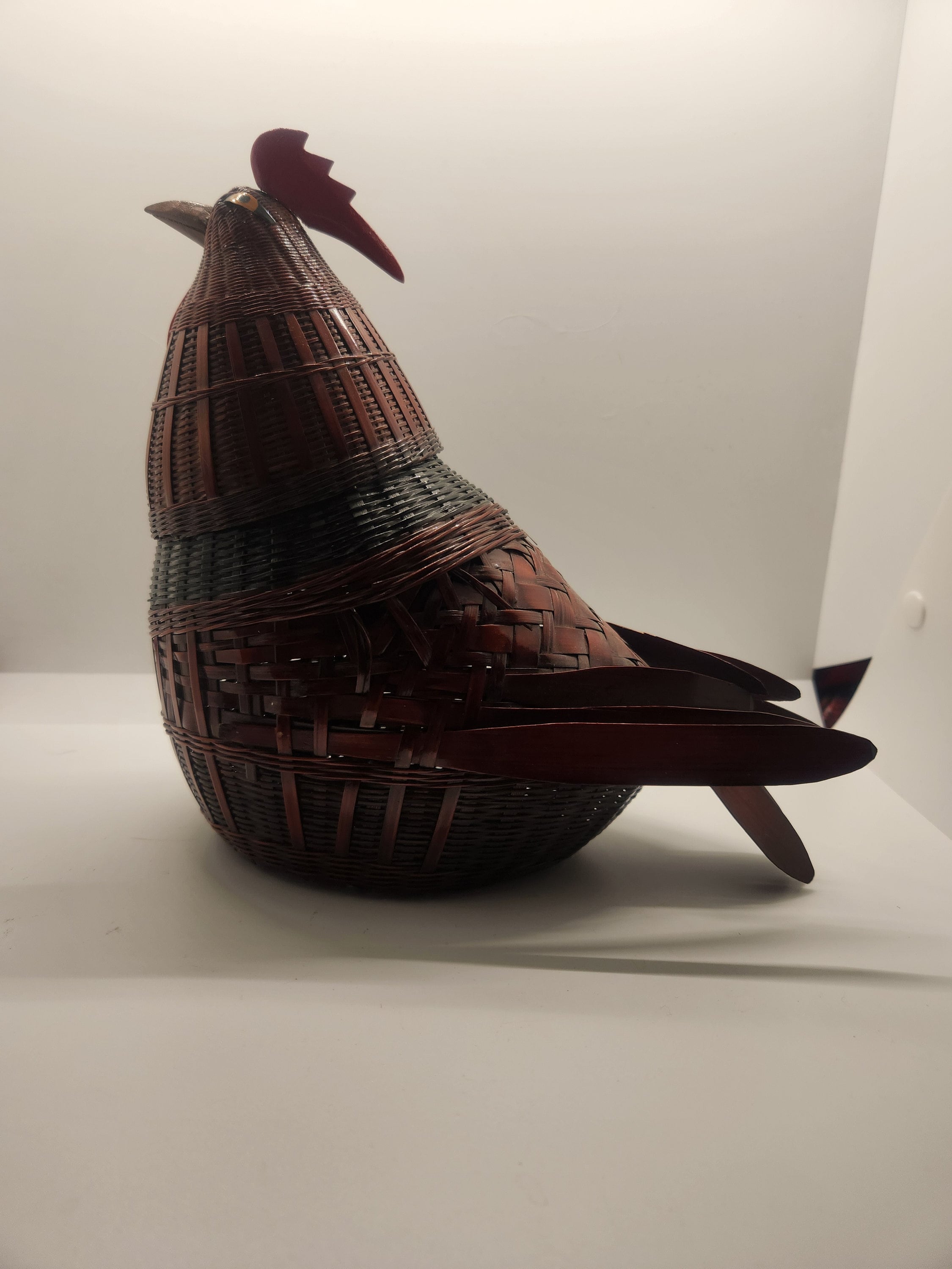 Vintage Chinese Bamboo 2 Piece Hen Chicken Basket - Etsy