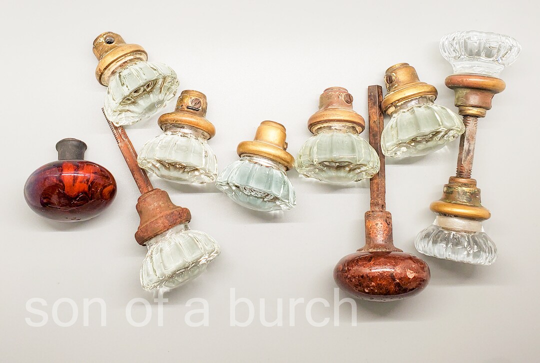 Antique Door Knobs Lot - Crystal & Bennington Style - Etsy